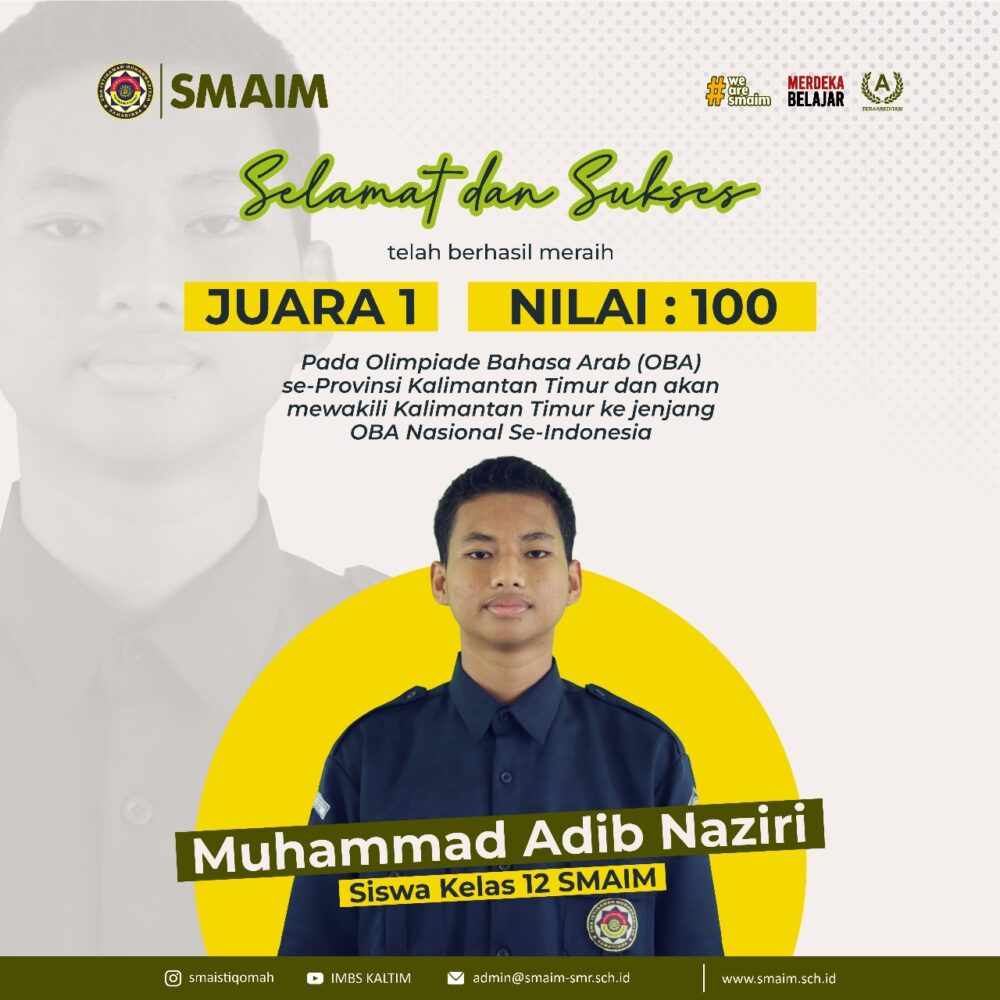 Santri SMA Istiqamah Muhammadiyah Lolos Olimpiade Bahasa Arab (OBA) Nasional 2023 - SMAIM